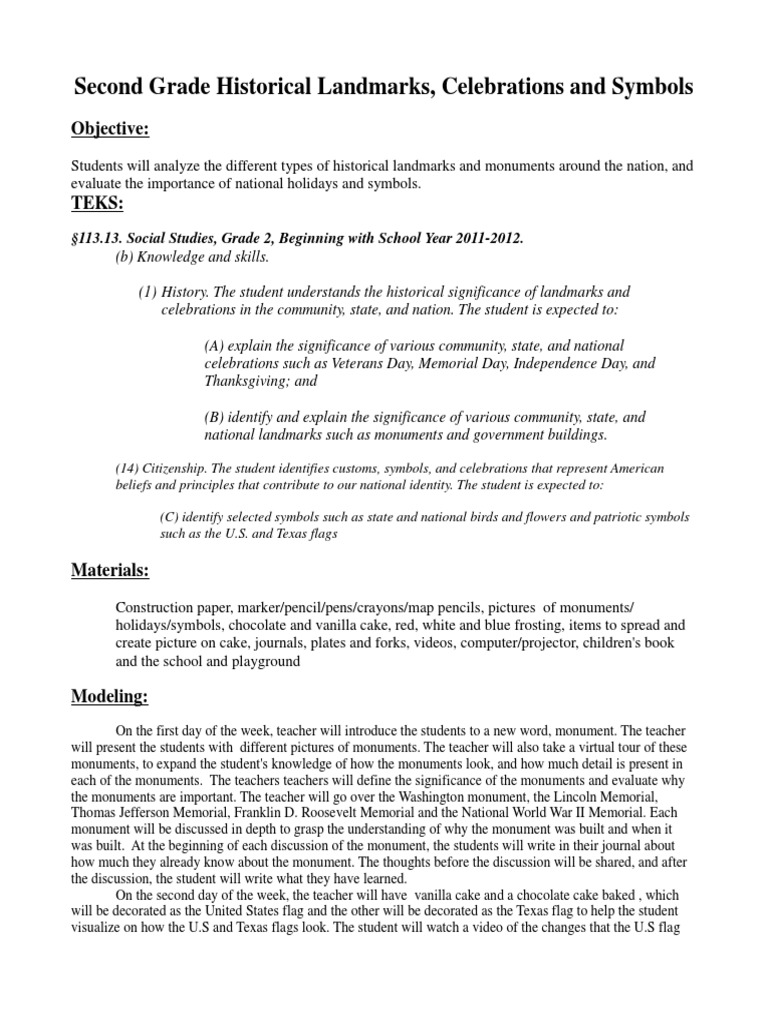 Second Grade Lesson Plan | PDF | Lesson Plan | Teaching