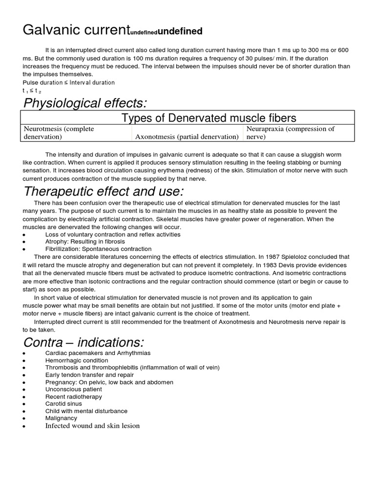 Galvanic Currentundefinedundefined | PDF | Muscle Contraction | Muscle