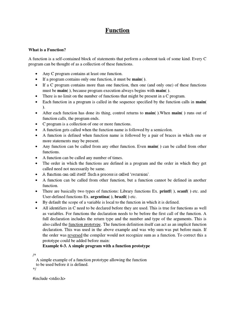 Function: What Is A Function? | PDF | Subroutine | Parameter (Computer ...