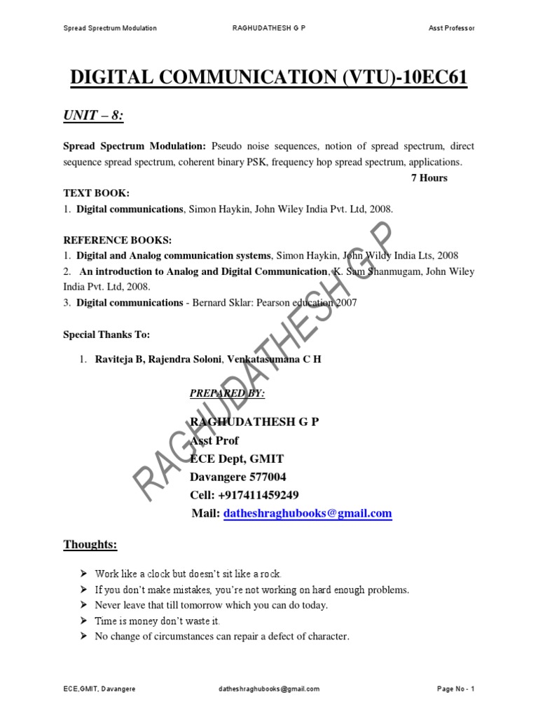 Digital Communication Unit 8 VTU | PDF | Code Division Multiple Access | Channel Access Method