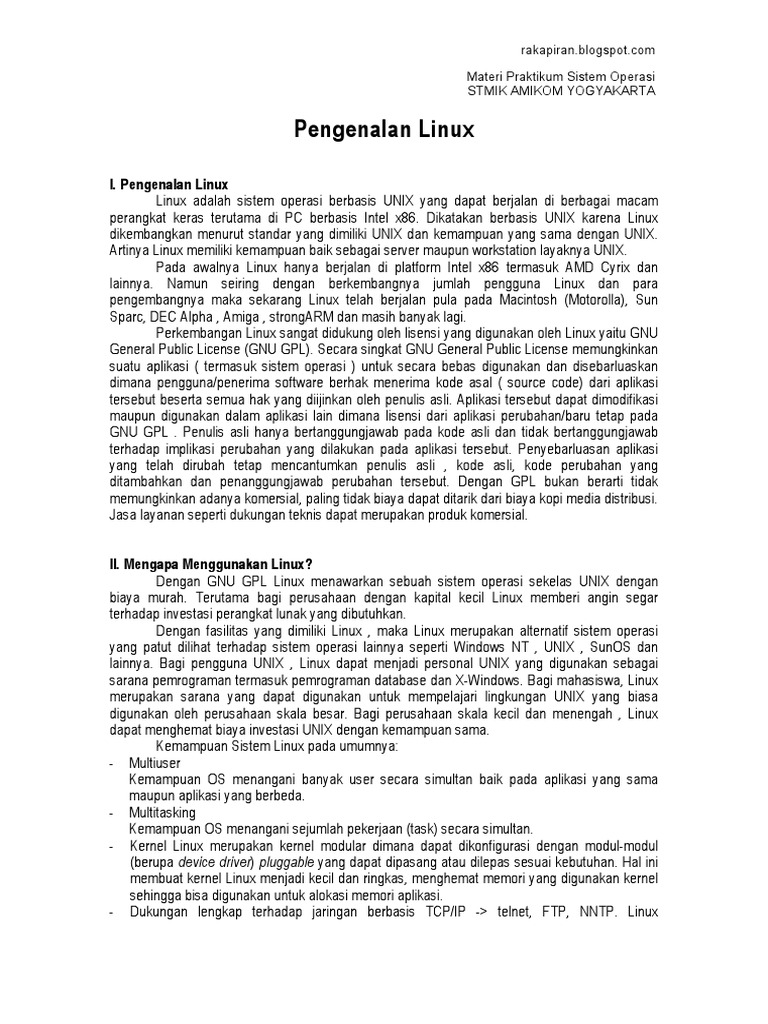 Pengertian Linux | PDF