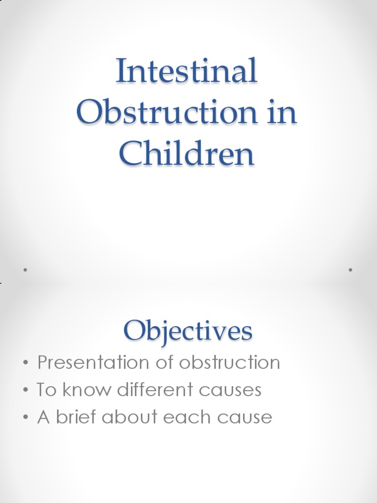 Intestinal Obstruction in Children | PDF | Gastrointestinal Tract ...