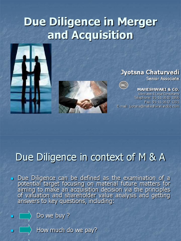 Due Diligence in Merger and Acquisition | PDF | Due Diligence | Mergers And Acquisitions