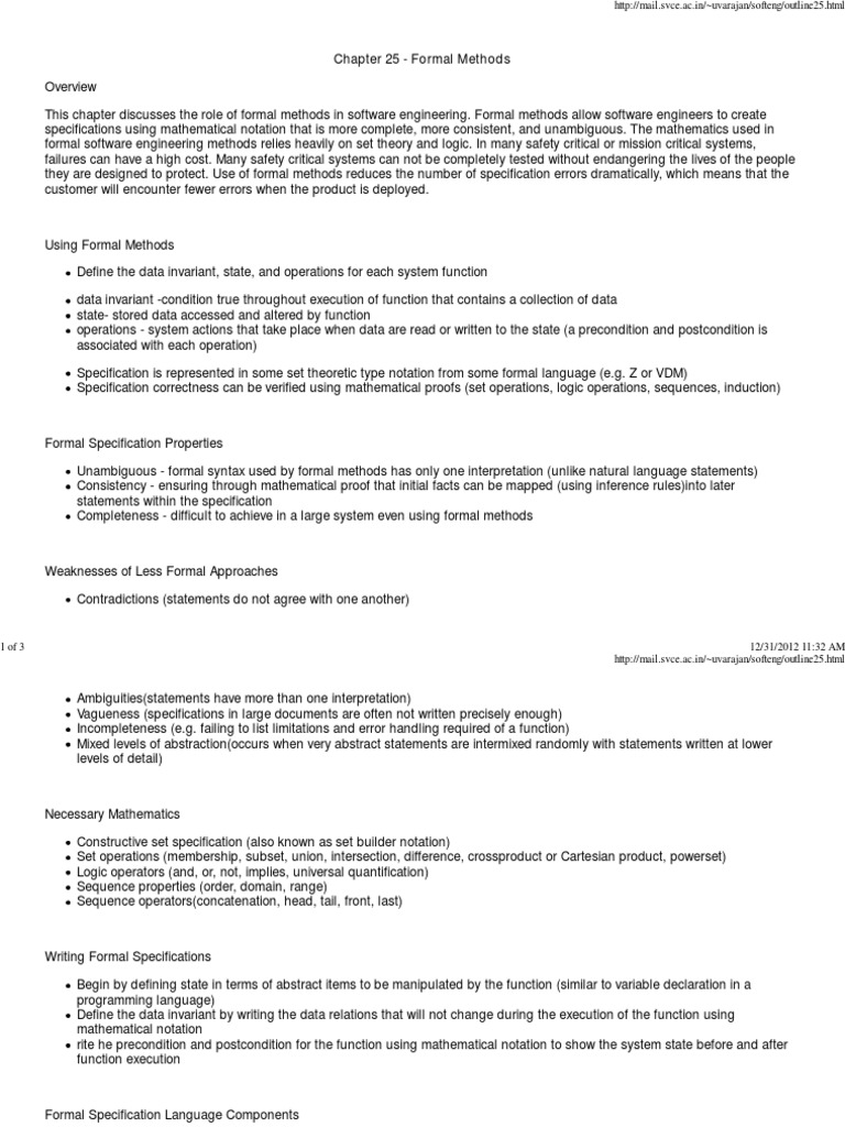 An Introduction to Formal Methods for Software Specification and ...