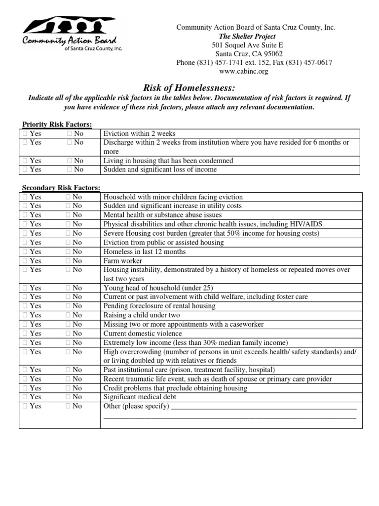 Homelessness Risk Analysis | PDF