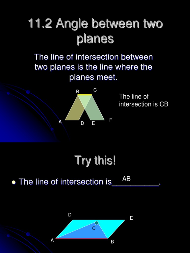 Find the line of intersection between two planes | PDF