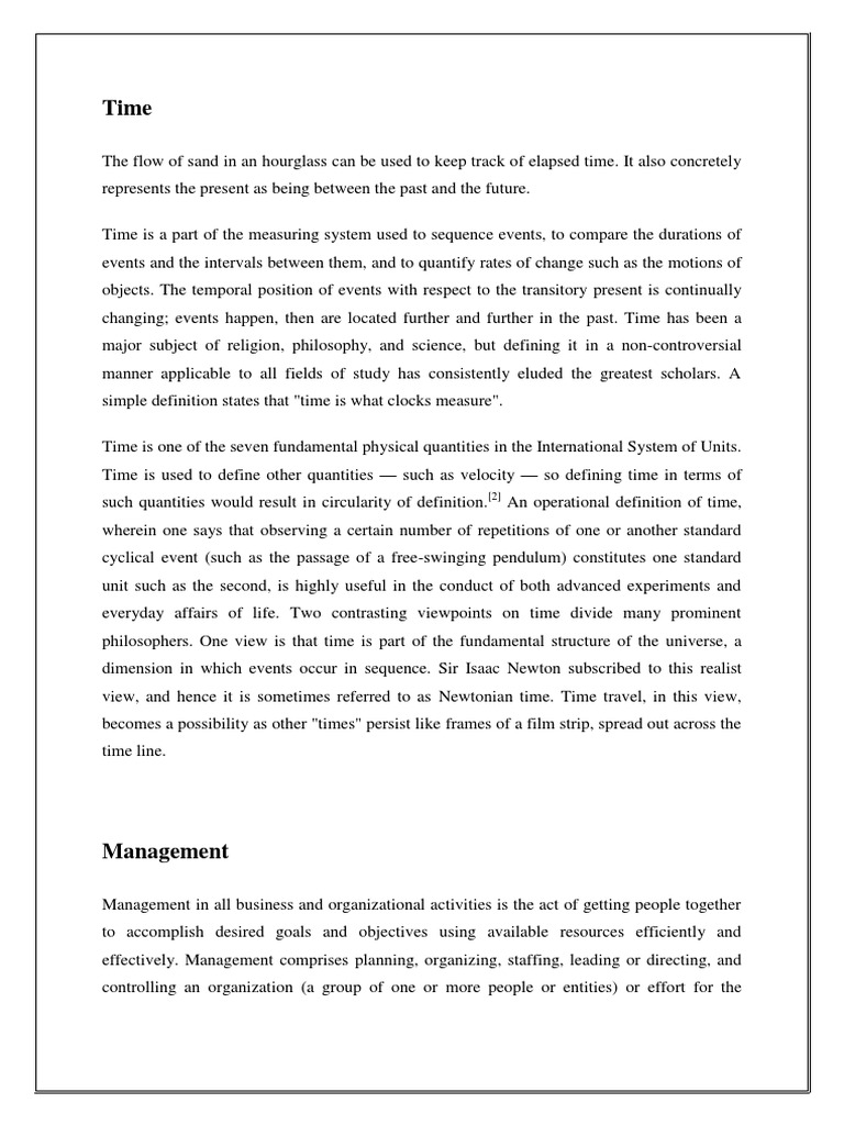 Time Management: Key to Success | PDF | Time Management | Professional ...