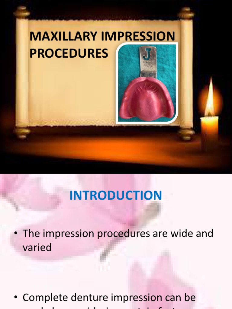 Maxillary Impression Procedures | PDF | Dentures | Plaster