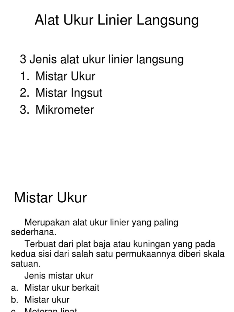 Panduan Alat Ukur Linier | PDF | Metode & Bahan Ajar