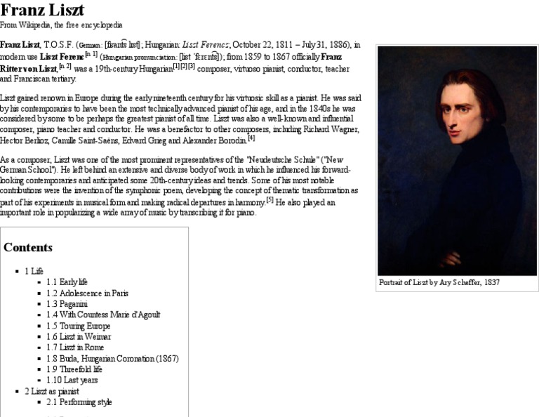 Franz Liszt | PDF | Art | History