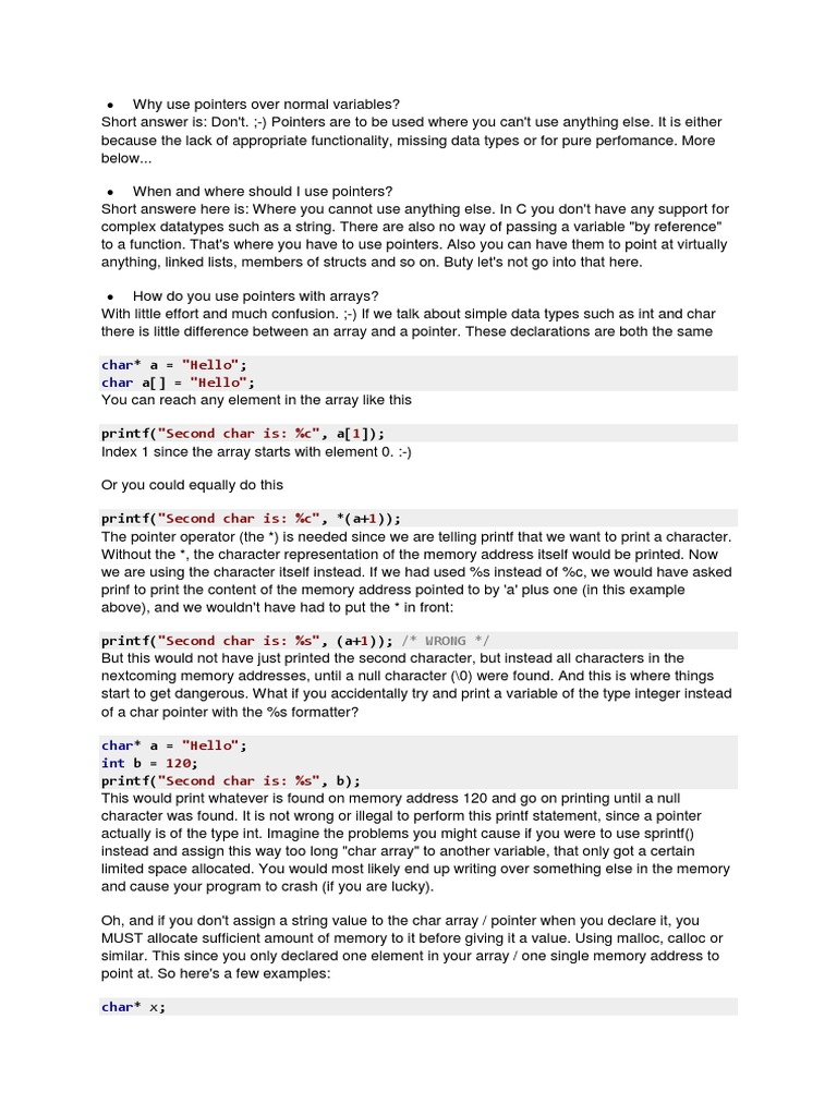 "Hello" "Hello": Char Char | PDF | Pointer (Computer Programming) | Array Data Structure
