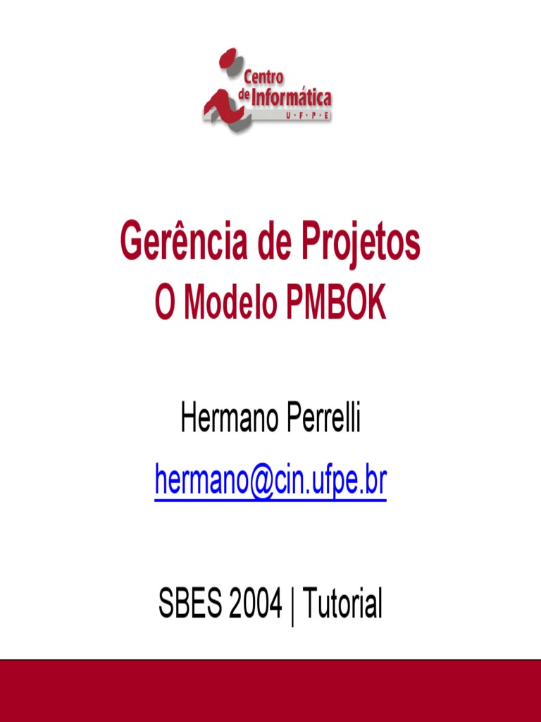 O Modelo Pmbok | PDF | Gestão de projetos | Liderança