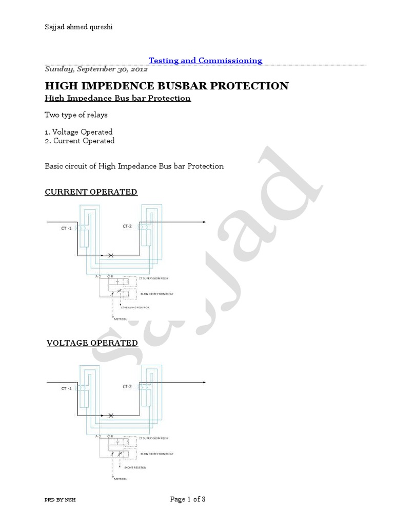 Busbar Differential Stabllity Test Procedure | PDF