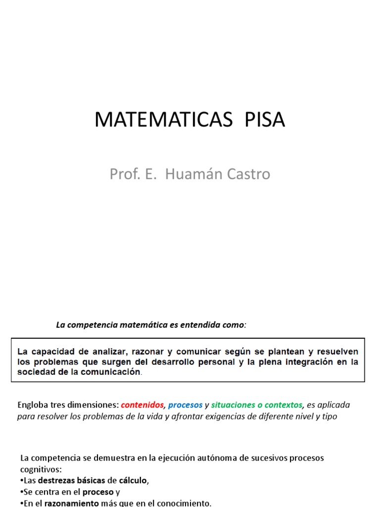 Competencias Matemáticas en PISA | PDF | Programa para la Evaluación ...
