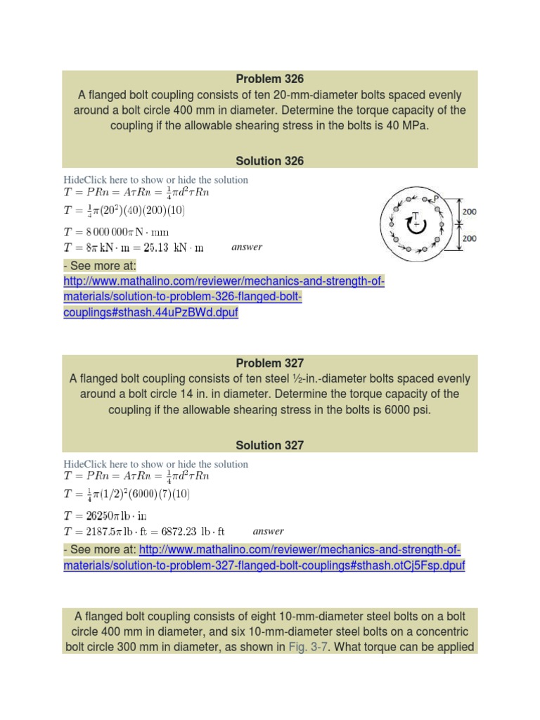 Flanged Coupling | PDF | Screw | Stress (Mechanics)