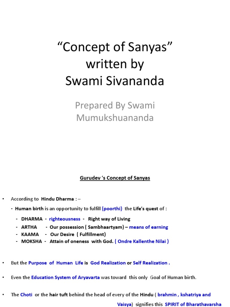 Gurudev S Concept of Sanyas | PDF | Moksha | Spirituality