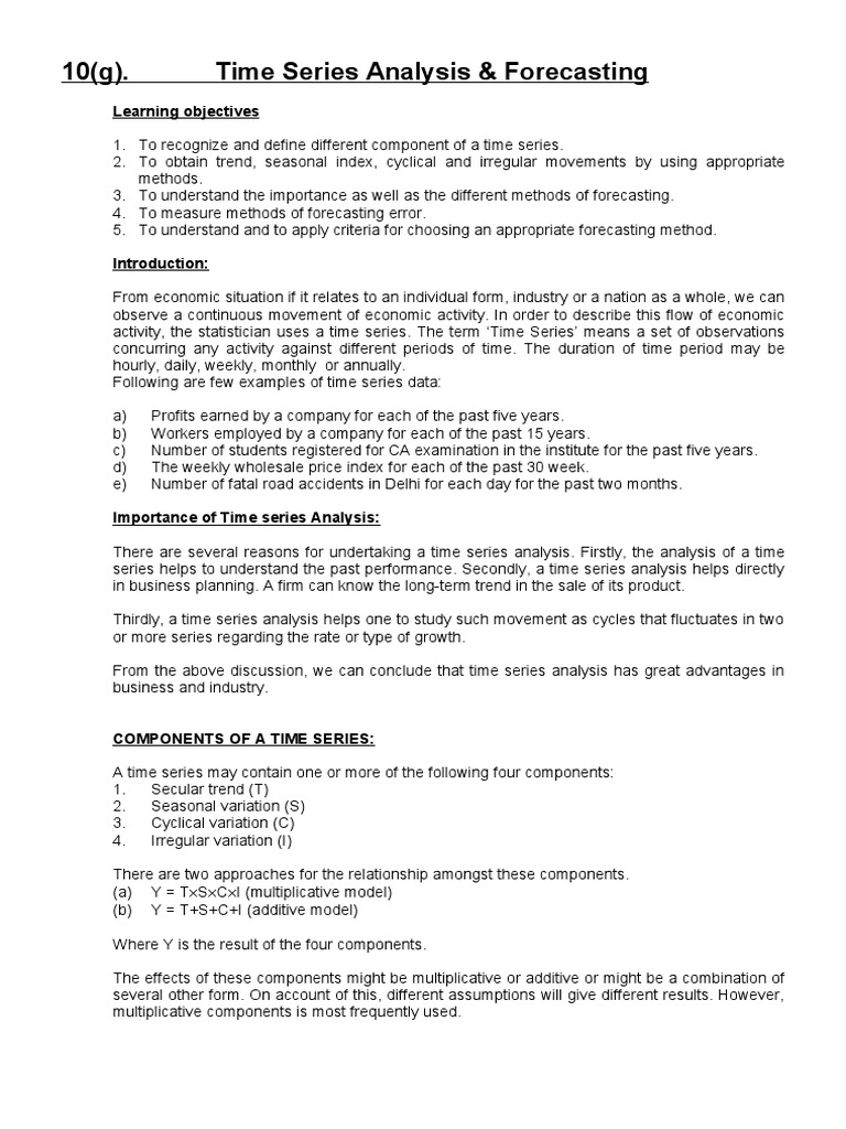 Time Series Analysis | PDF | Forecasting | Seasonality