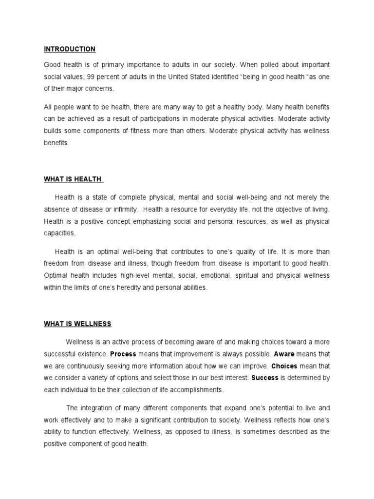 Chapter 1 - Health & Wellness | PDF | Physical Exercise | Physical Fitness