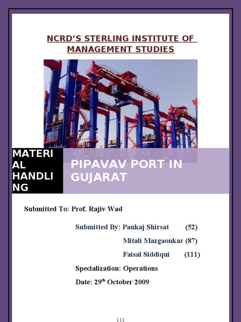 Pipavav Port Project | PDF | Water Transport | Shipping