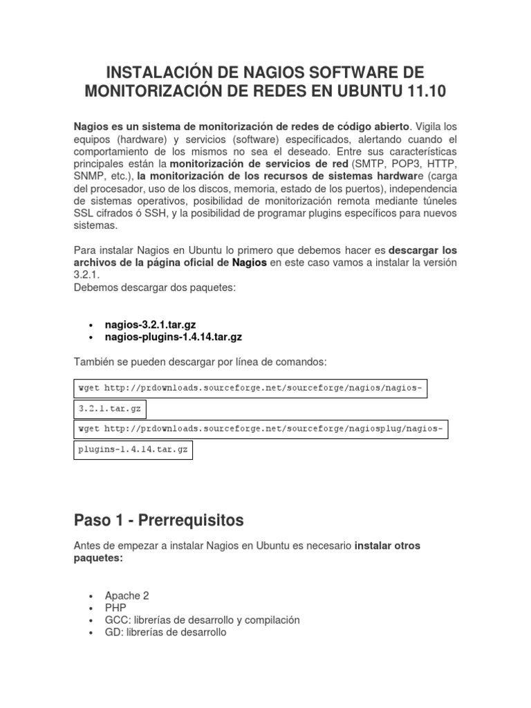 Instala Nagios en Ubuntu 11.10 | PDF | Servidor HTTP Apache | Ubuntu (sistema operativo)