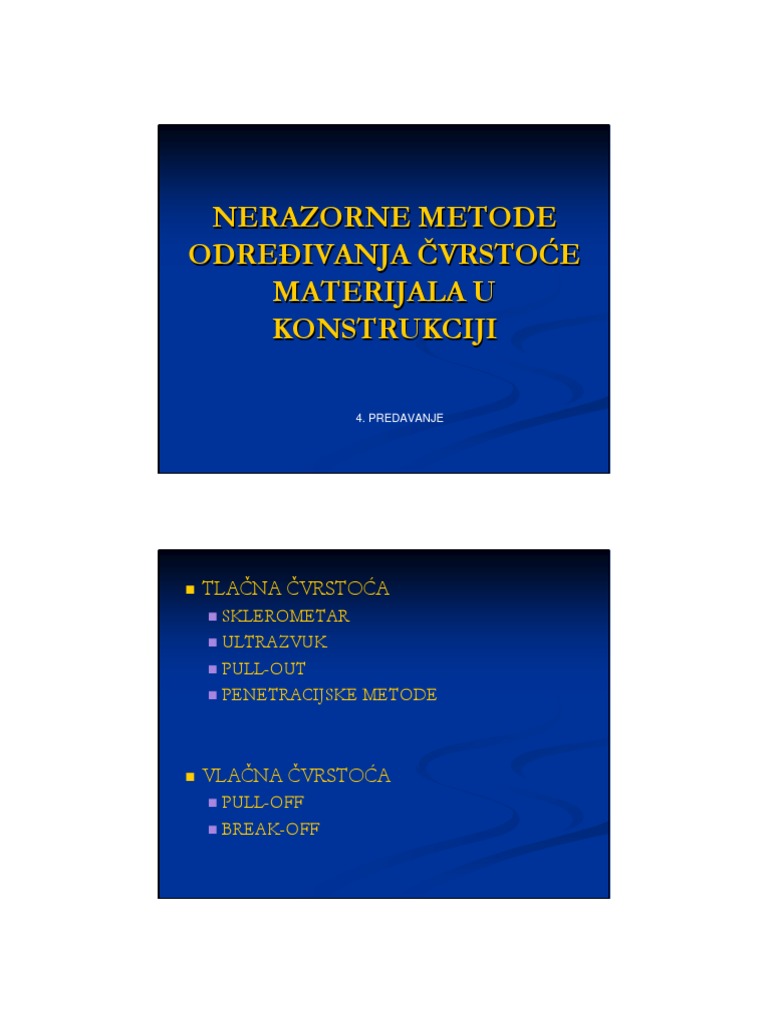 Metode Ispitivanja Tlacne Cvrstoce | PDF