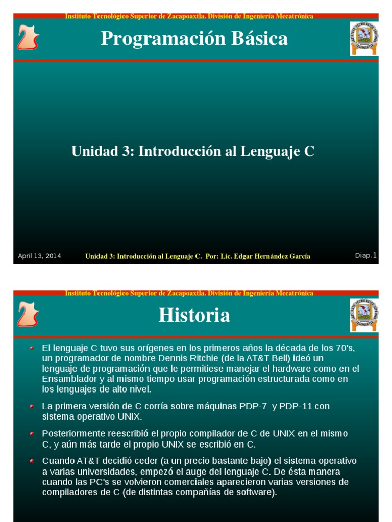 Programación Básica Unidad 3: Introducción Al Lenguaje C++ | Descargar ...