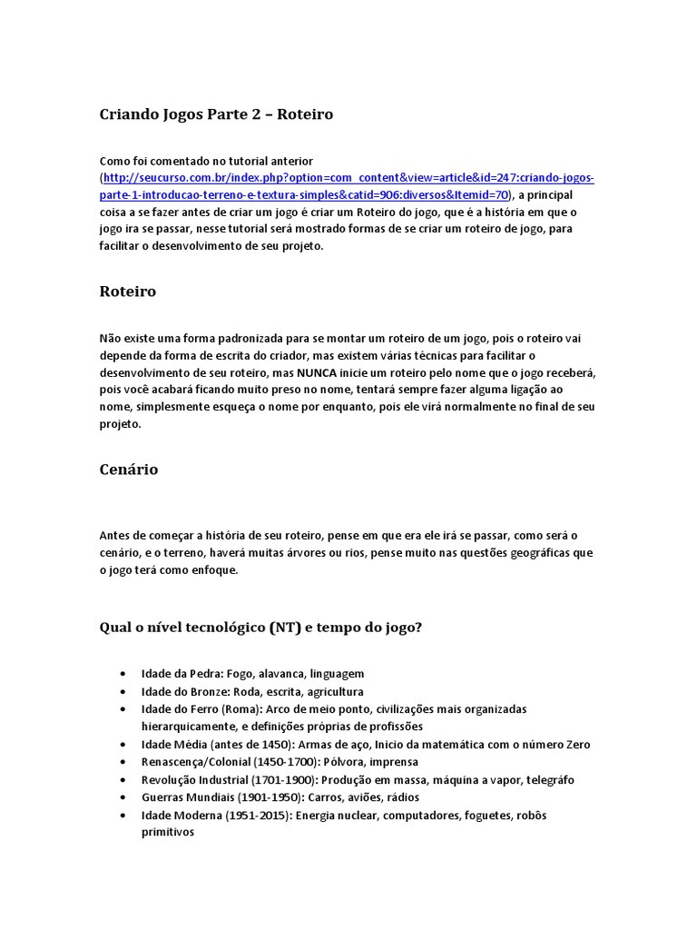 Criando Jogos - roteiro | Roteiro | Planetas