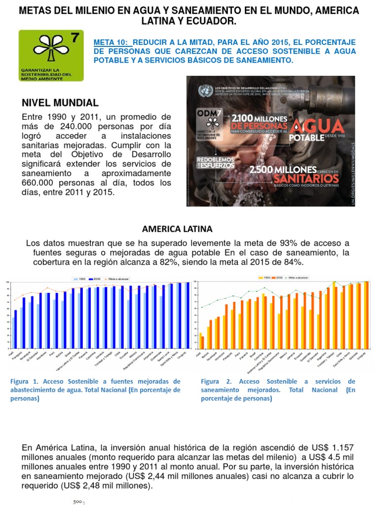 Metas Del Milenio en Agua y Saneamiento | PDF | Objetivos de Desarrollo ...