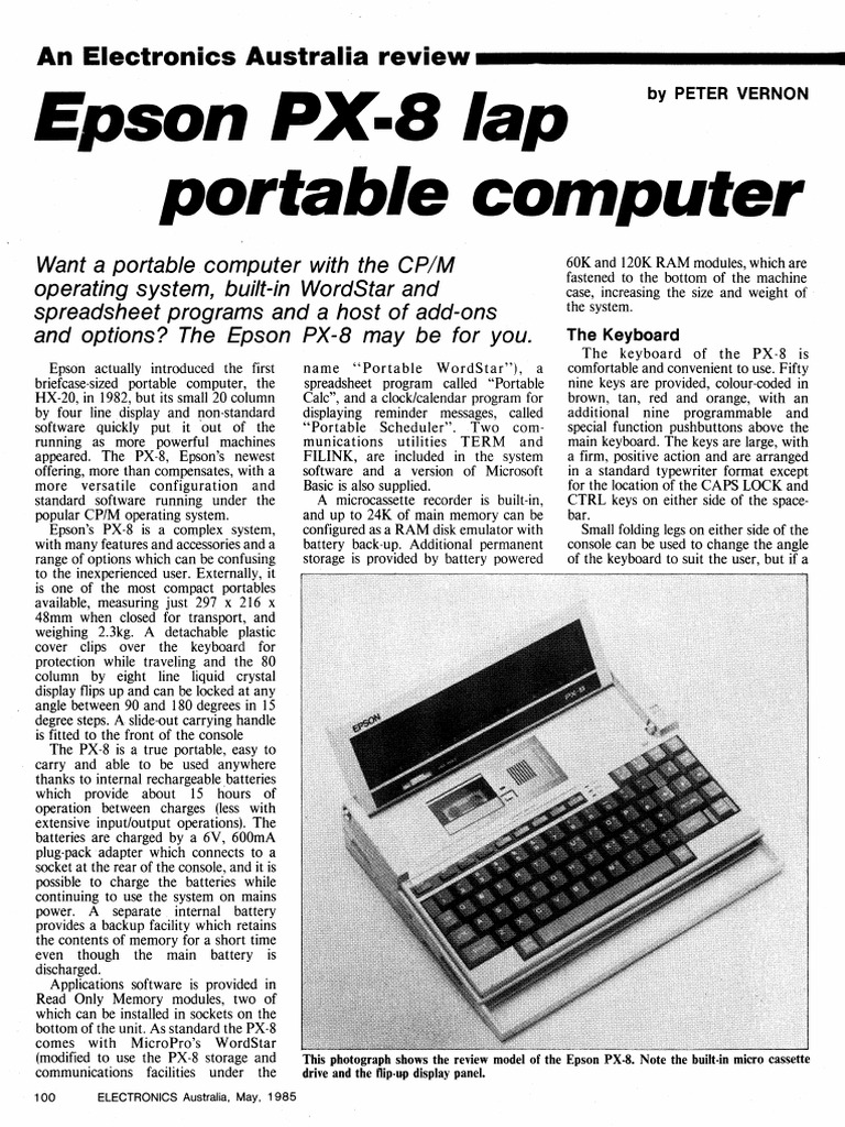 Epson px-8 | PDF | Computer Keyboard | Floppy Disk