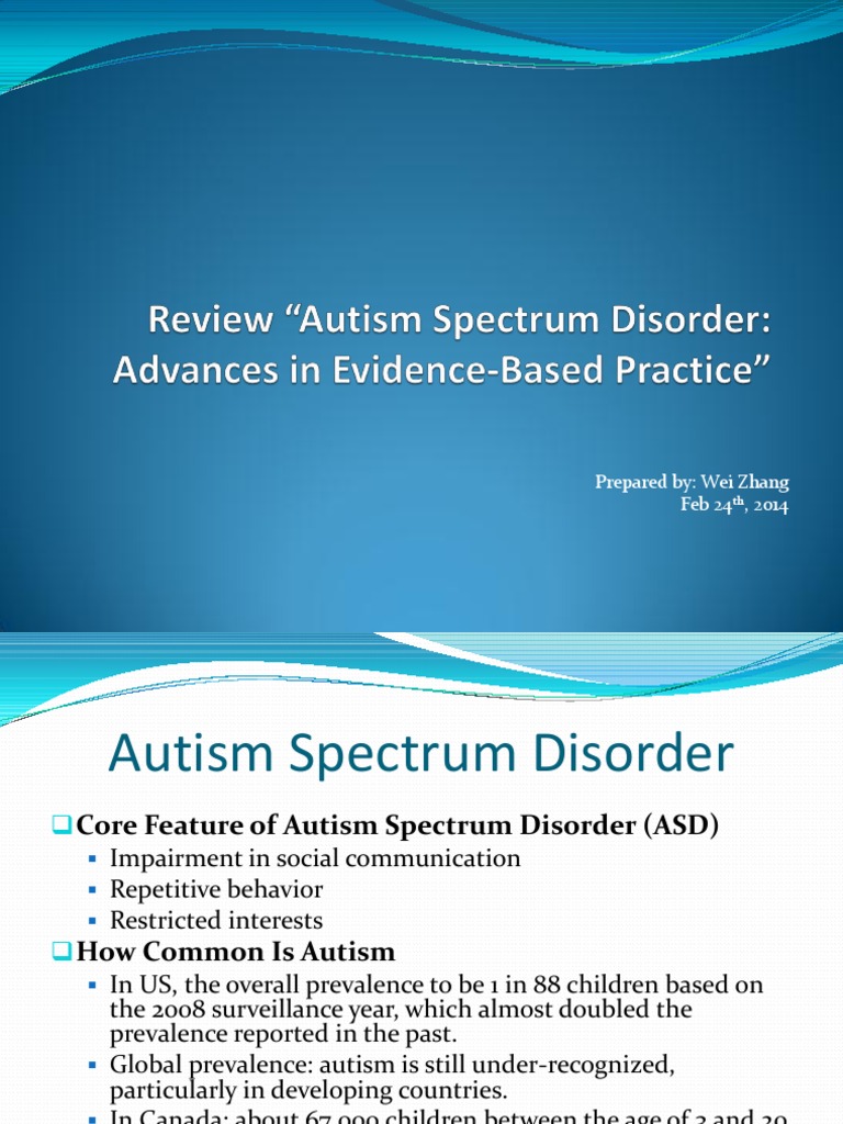 Review Article Autism Spectrum Disorder | PDF | Autism Spectrum | Autism