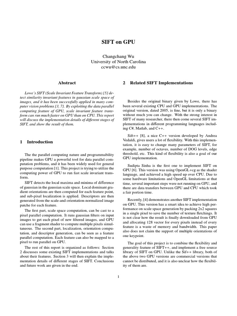 Sift Gpu | PDF | Shader | Graphics Processing Unit