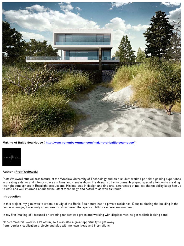 Baltic Sea House 3D Visualization Guide | PDF | Texture Mapping | Rendering (Computer Graphics)