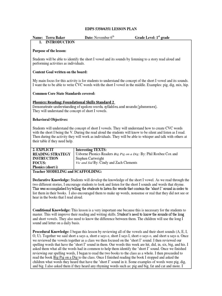 Phonics Lesson Pdf Phonics Reading Process