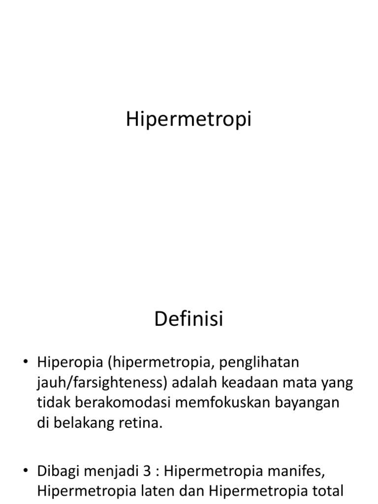 Panduan Lengkap Hipermetropi dan Diagnosanya | PDF