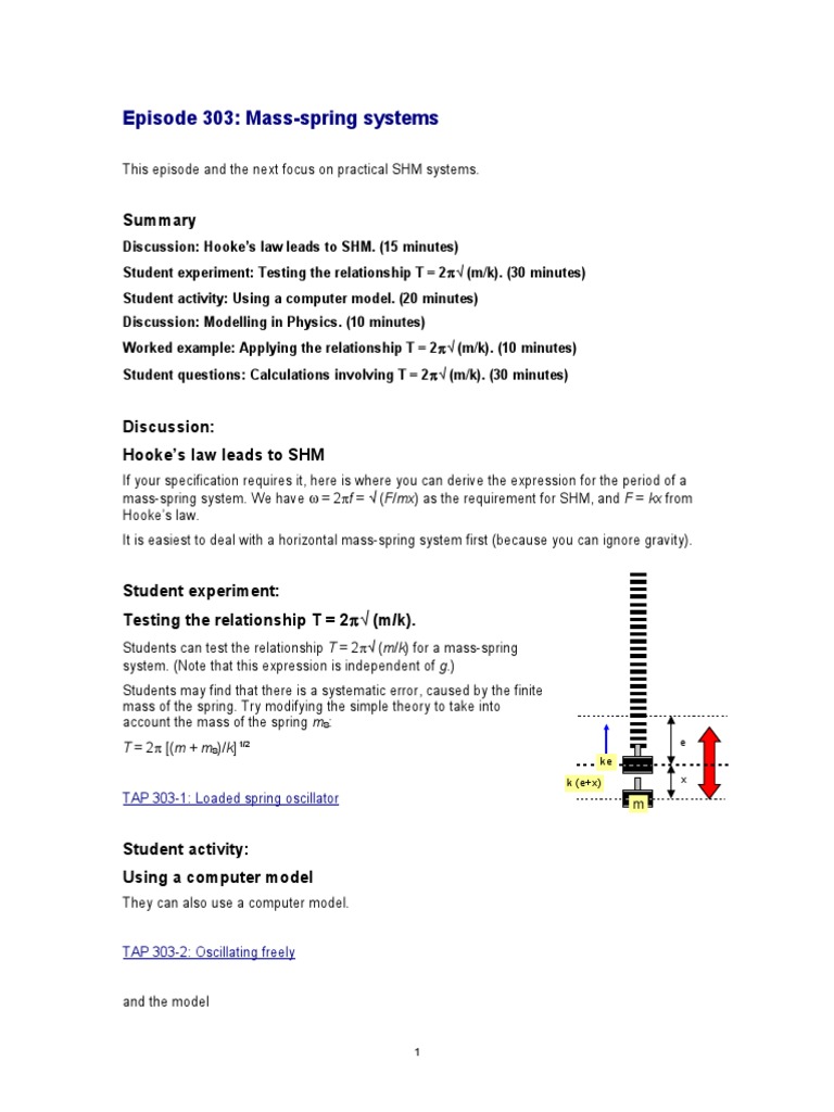 Understanding Mass-Spring Systems | PDF