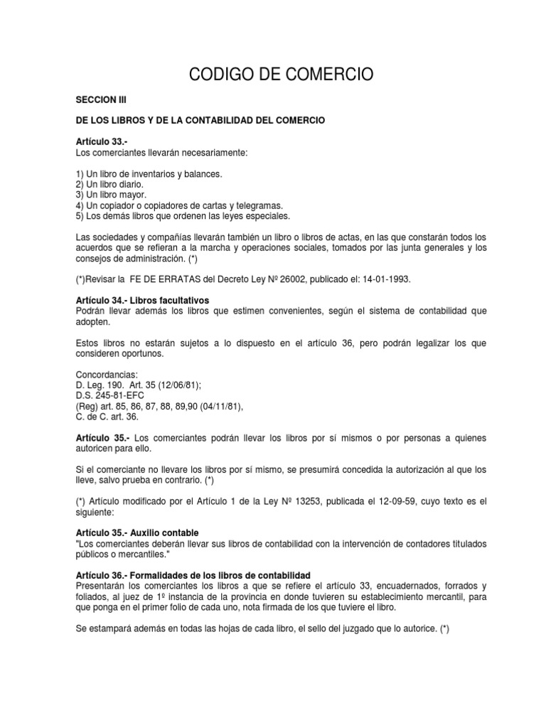 Libros de Contabilidad según el Código de Comercio | PDF | Contabilidad ...