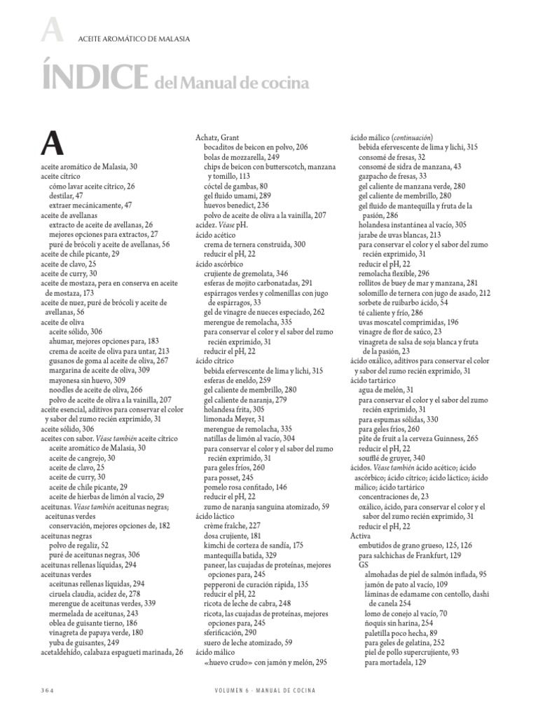 ModernistCuisine KitchenManual Index E PDF | PDF | Menudencias | Caldo