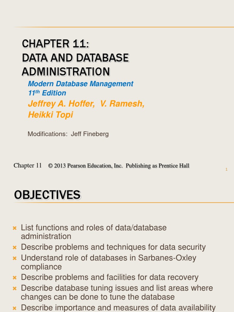 Hoffer Mdm11e PP Ch11-JSF | PDF | Database Transaction | Databases