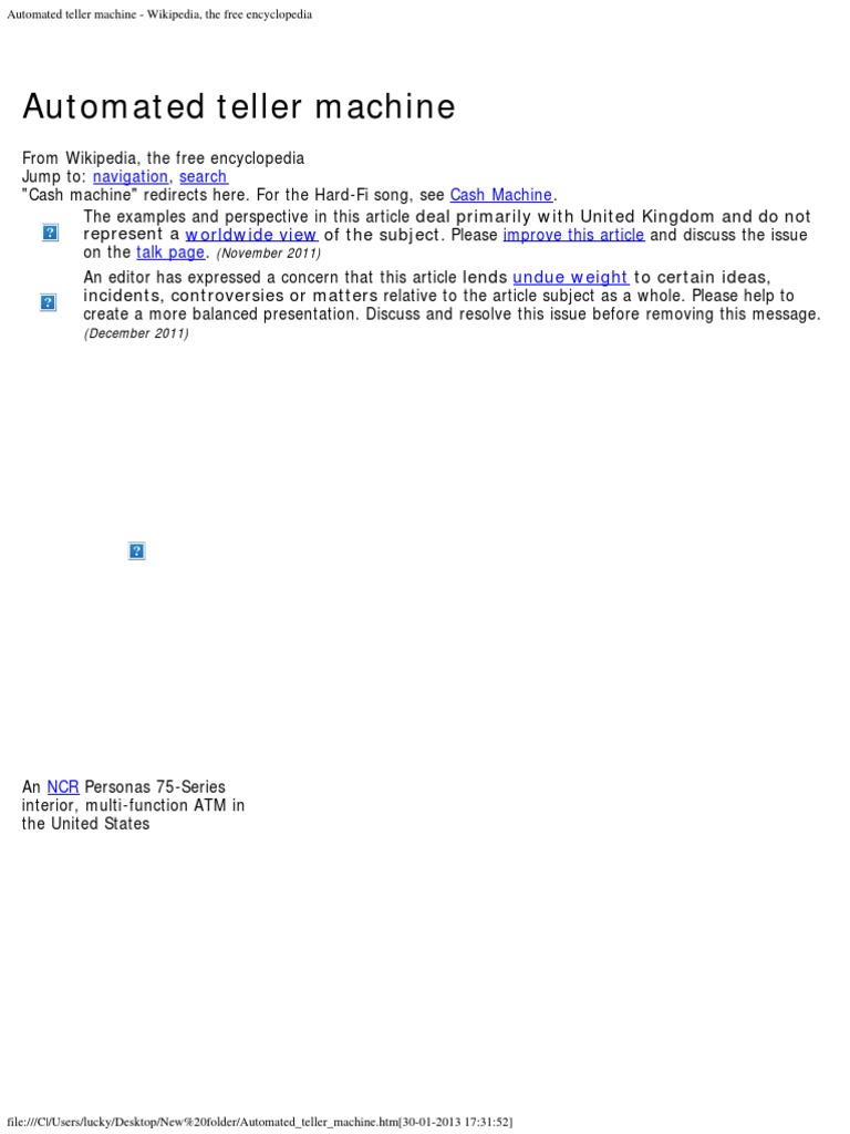 Automated Teller Machine | PDF | Automated Teller Machine | Emv
