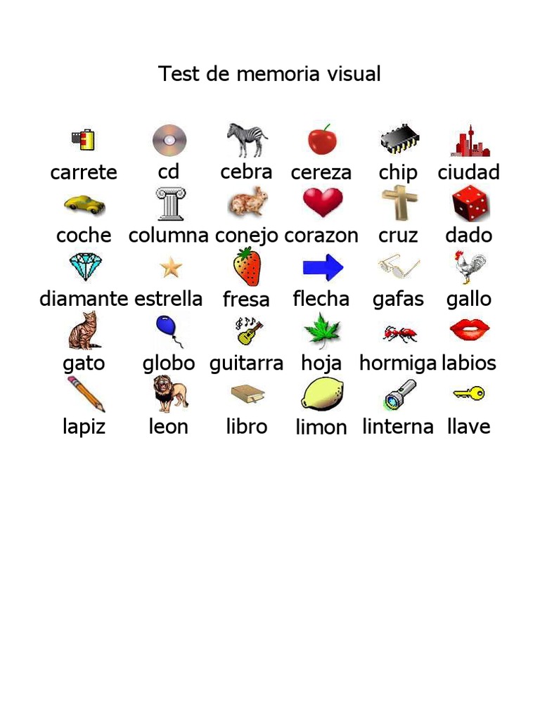 Test de Memoria Visual para Adultos | PDF