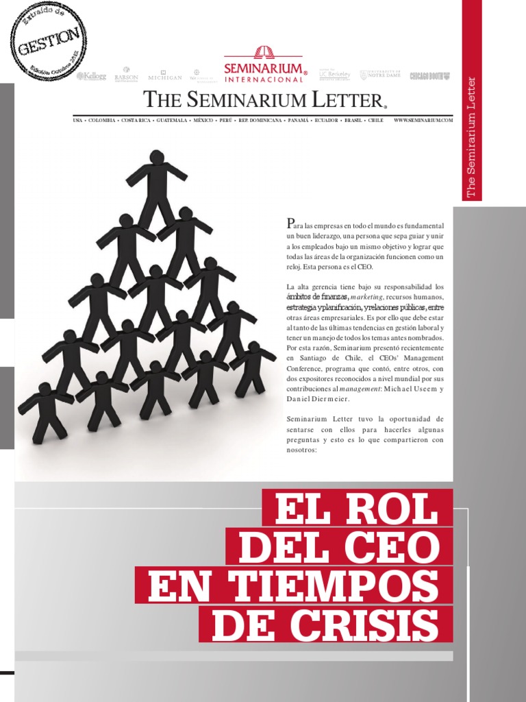 El Rol Del Ceo en Tiempos de Crisis | PDF | Liderazgo | Toma de decisiones