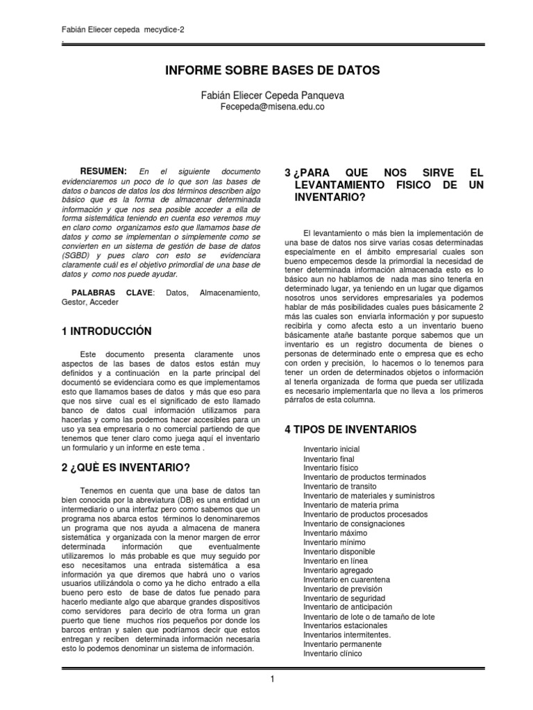Formatos y Gestión de Bases de Datos | PDF | Bases de datos | SQL