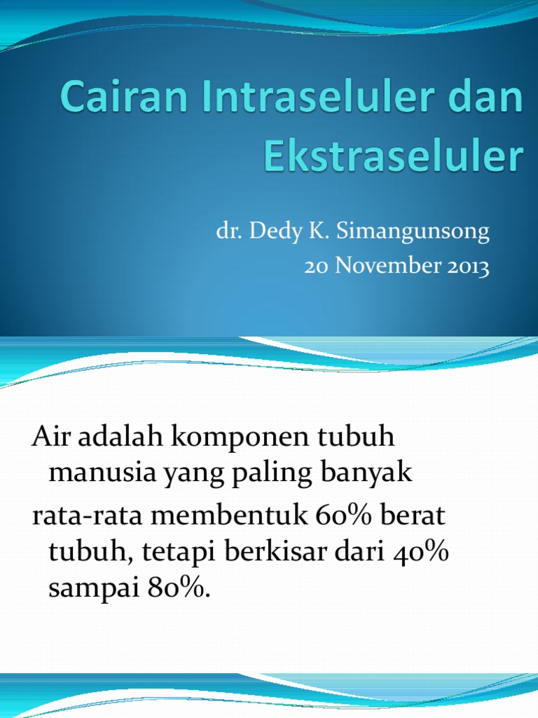 Cairan Intraseluler Dan Ekstraseluler | PDF