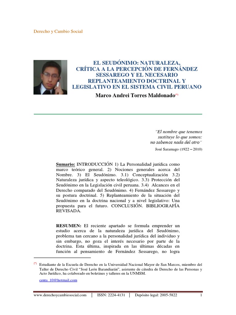 El Seudonimo | PDF | Personalidad legal | Derechos