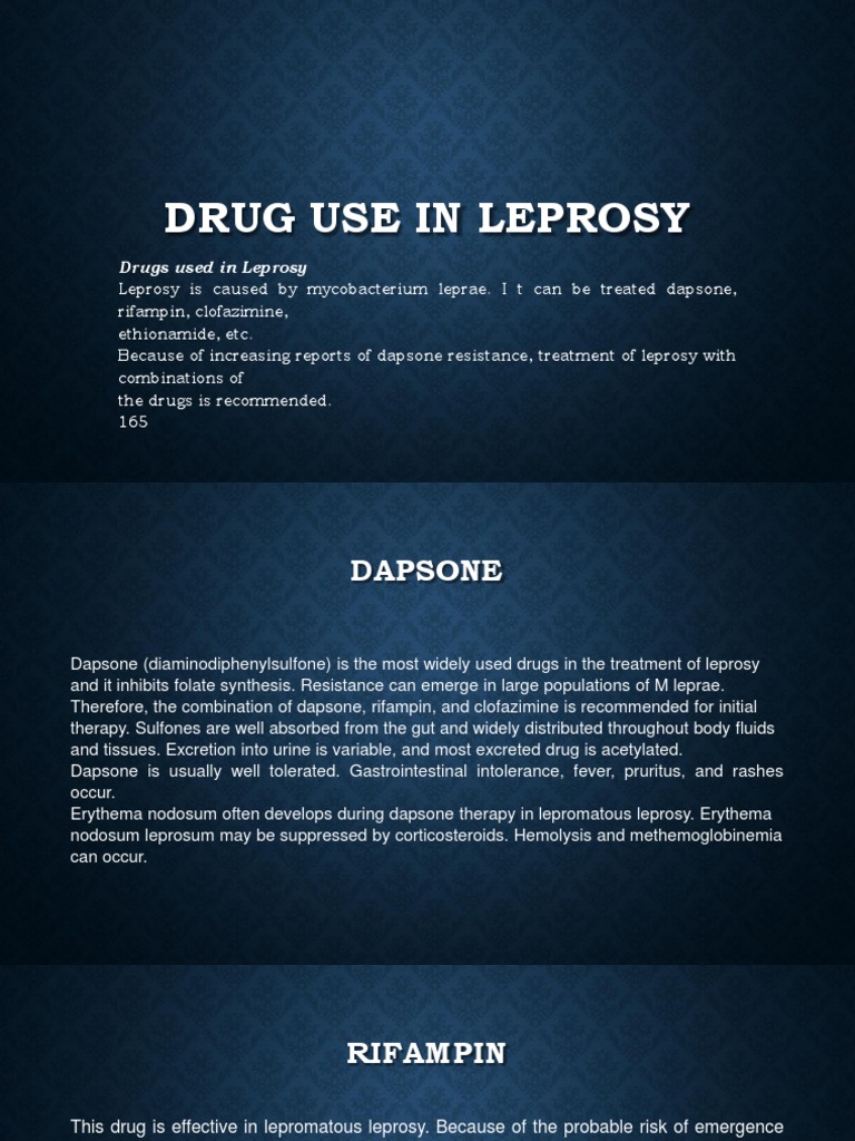 Drug Use in Leprosy | PDF | Herpes Simplex | Candidiasis