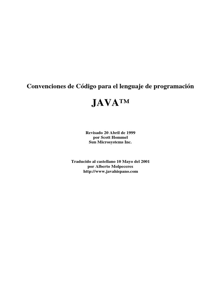 Convenciones de Codigo para Java PDF | PDF | Métodos y materiales de enseñanza | Informática