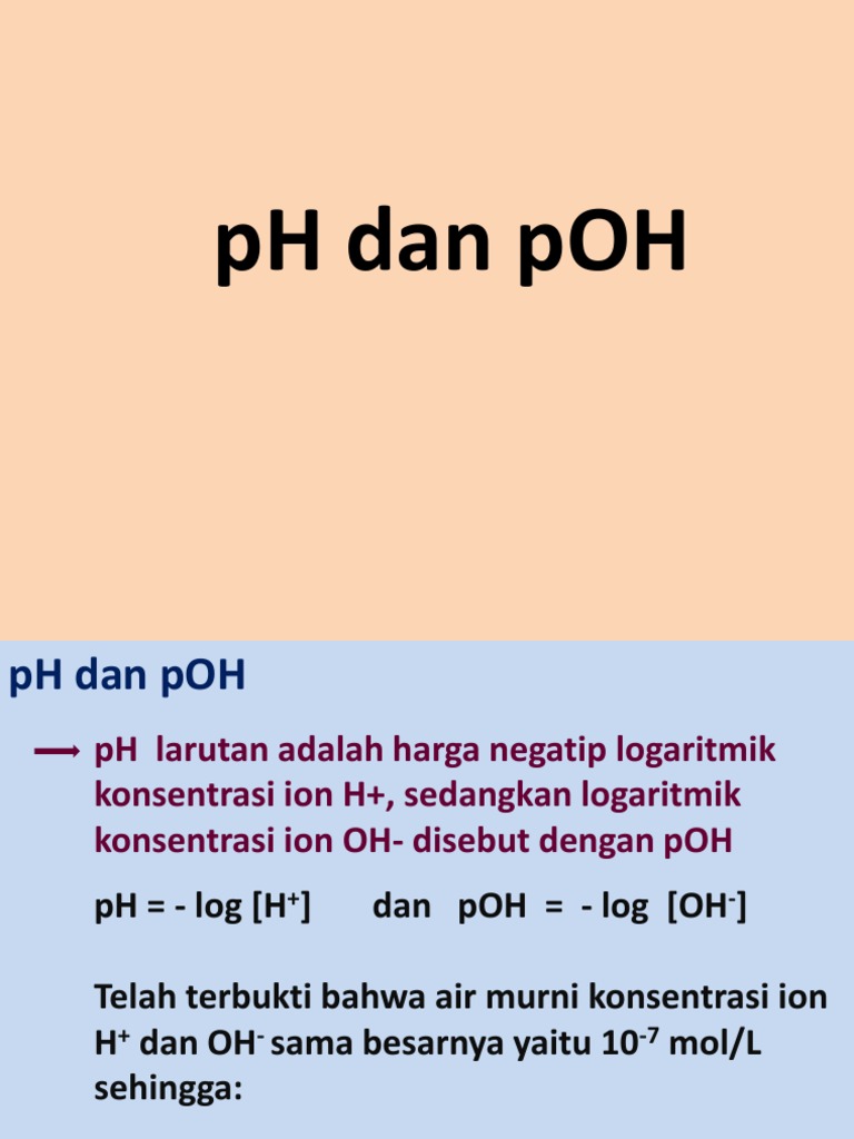 PH Dan pOH | PDF