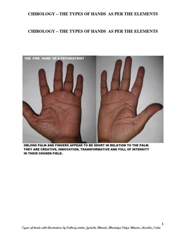 The 4 Types of Hands Used by Modern Chirologists | PDF