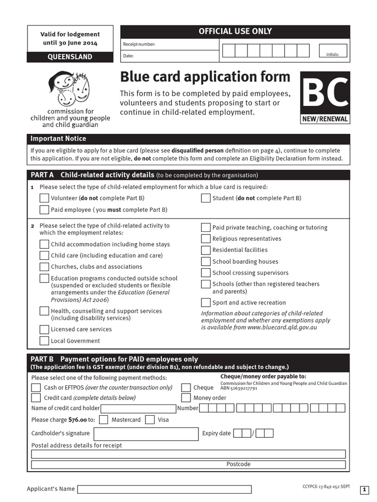 13 849 052 Blue Card (BC) - MAY13 | Identity Document | Government
