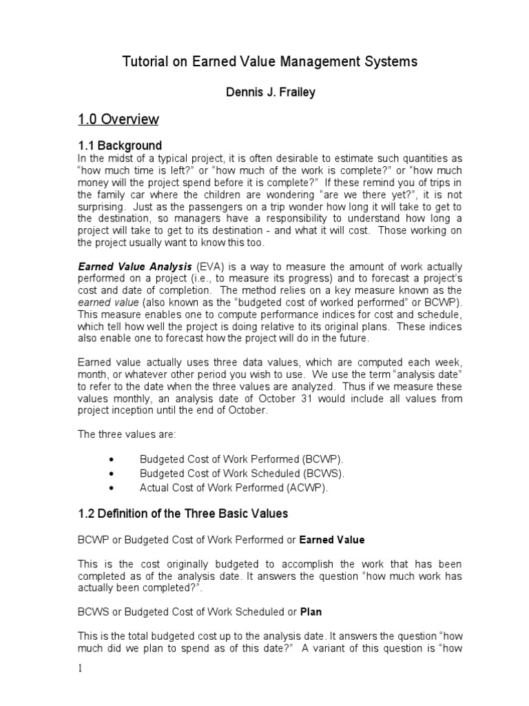 Earned Value Tutorial ForBPM | PDF | Business